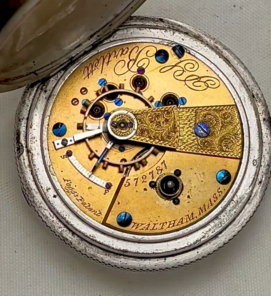 1871 American Watch Co PS Bartlett Model 1857 KW Coin Silver HC Pocket ...