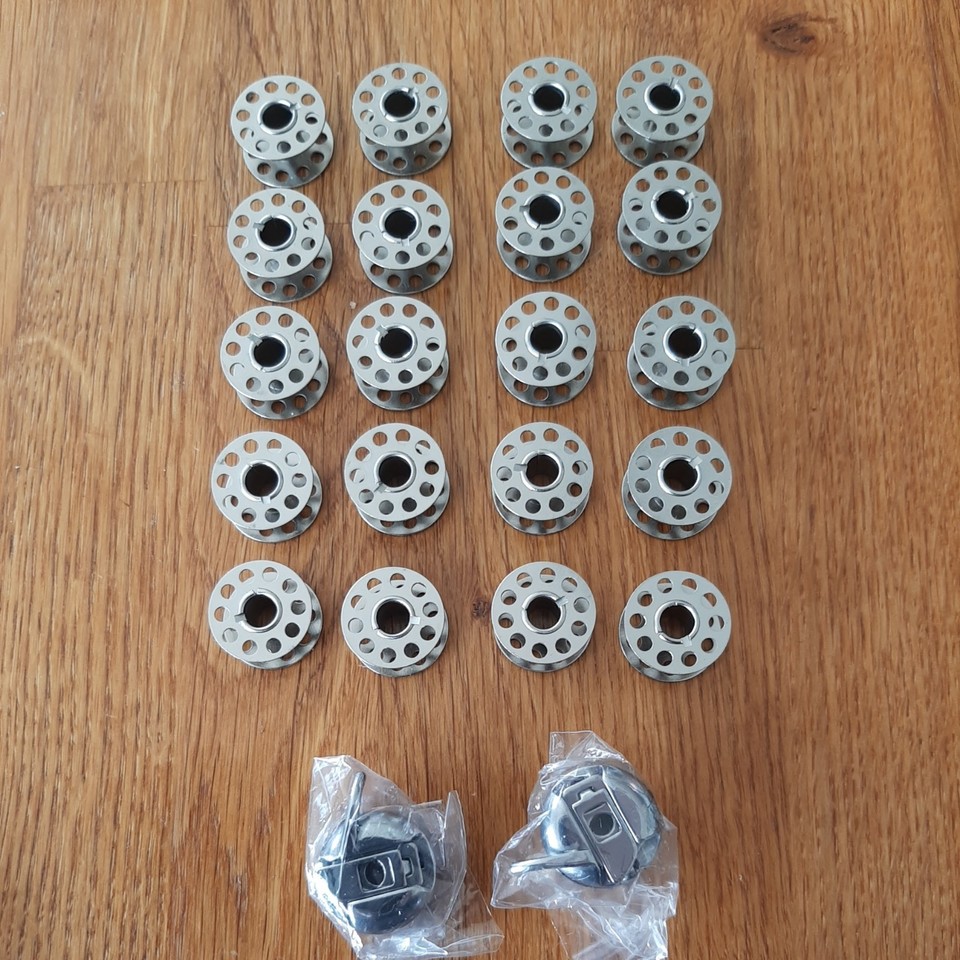 Set of Sewing Machine Bobbin Case with Metal Bobbins Set Replacement ...