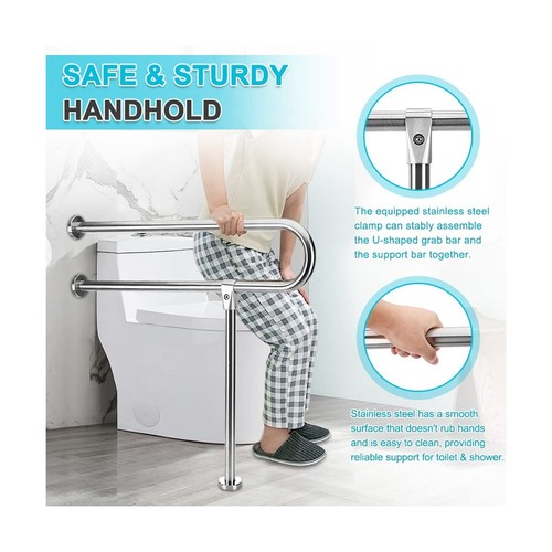 Handicap Grab Bars Rails 30-Inch Toilet Handrails Bathroom Safety Bar ...
