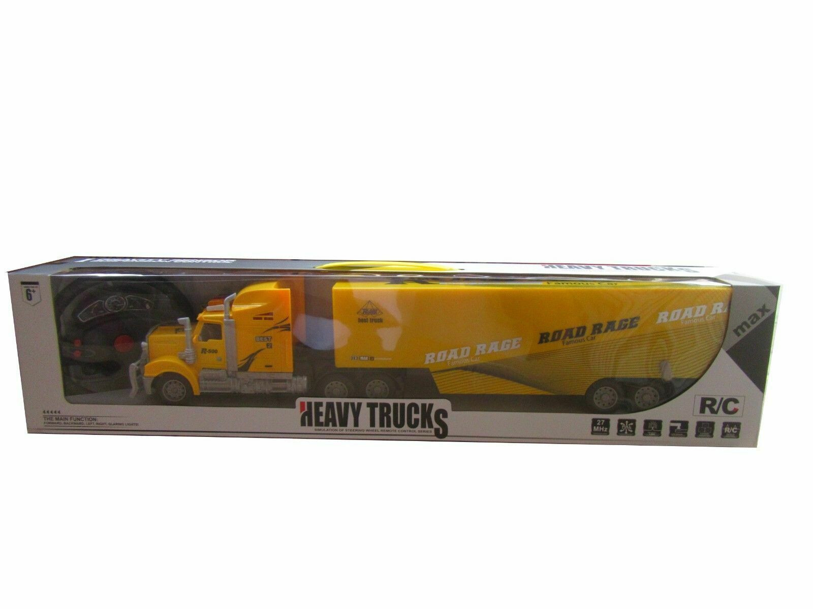 American Large Heavy Truck Lorry Yellow Remote Control Car 49cm Long On ...