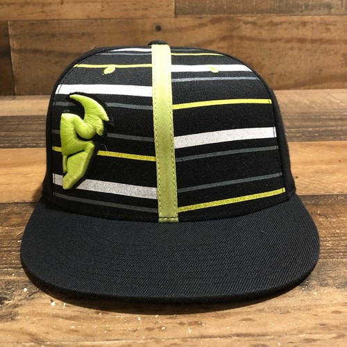 Thor Hat Cap Mens Fitted 7 5/8 Black Neon Green Motocross Racing Casual ...