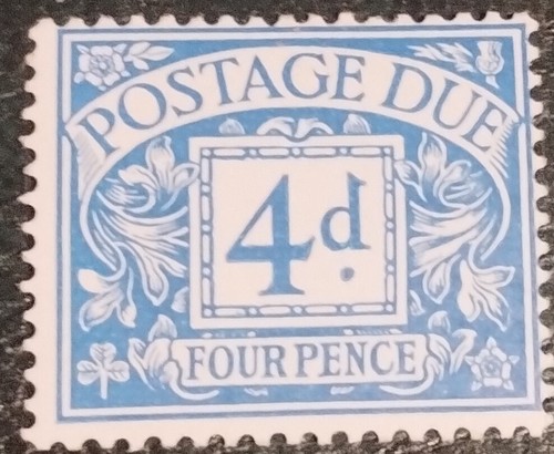 VERY NICE GB POSTAGE DUE SGD71 1968+ BLUE 4d STAMP. | eBay UK