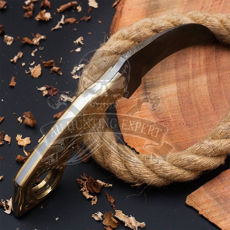 Custom Hand-Forged Damascus Steel 9 Inchs Long Karambit Steel Blade ...