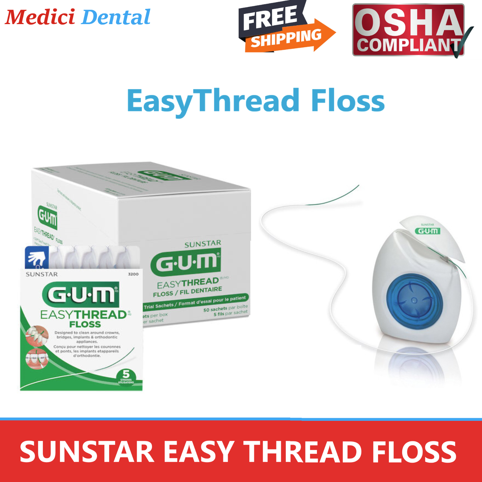 Dental Ortho Sunstar GUM EasyThread Floss Office Dispenser or Sample ...