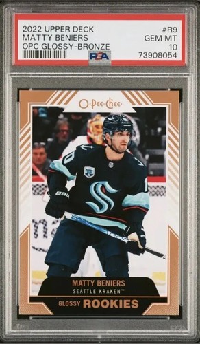 2022-23 Upper Deck O-Pee-Chee Matty Beniers Glossy Rookie Bronze R9 PSA ...