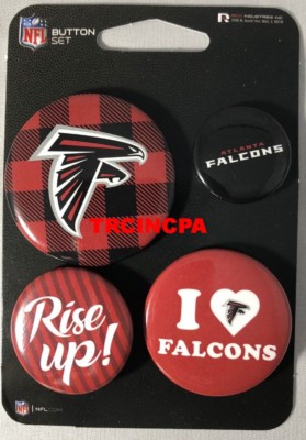 Atlanta Falcons NFL Round Button Pins 4 Pack FREE SHIP! | eBay