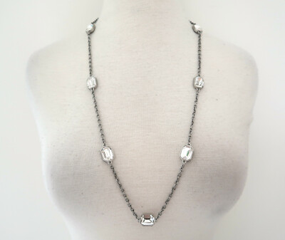 ANN TAYLOR crystal & chain necklace NWT $58 | eBay