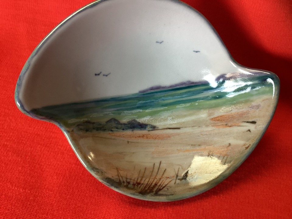 HIGHLAND STONEWARE SCOTLAND ~ SEASCAPE ~ FREE HAND PAINTED QUAICH | eBay UK