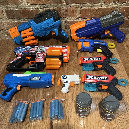 (Lot of 8) Zuru X Shot Adventure Force Blasters w/ 25 Darts Ammo & 2 ...