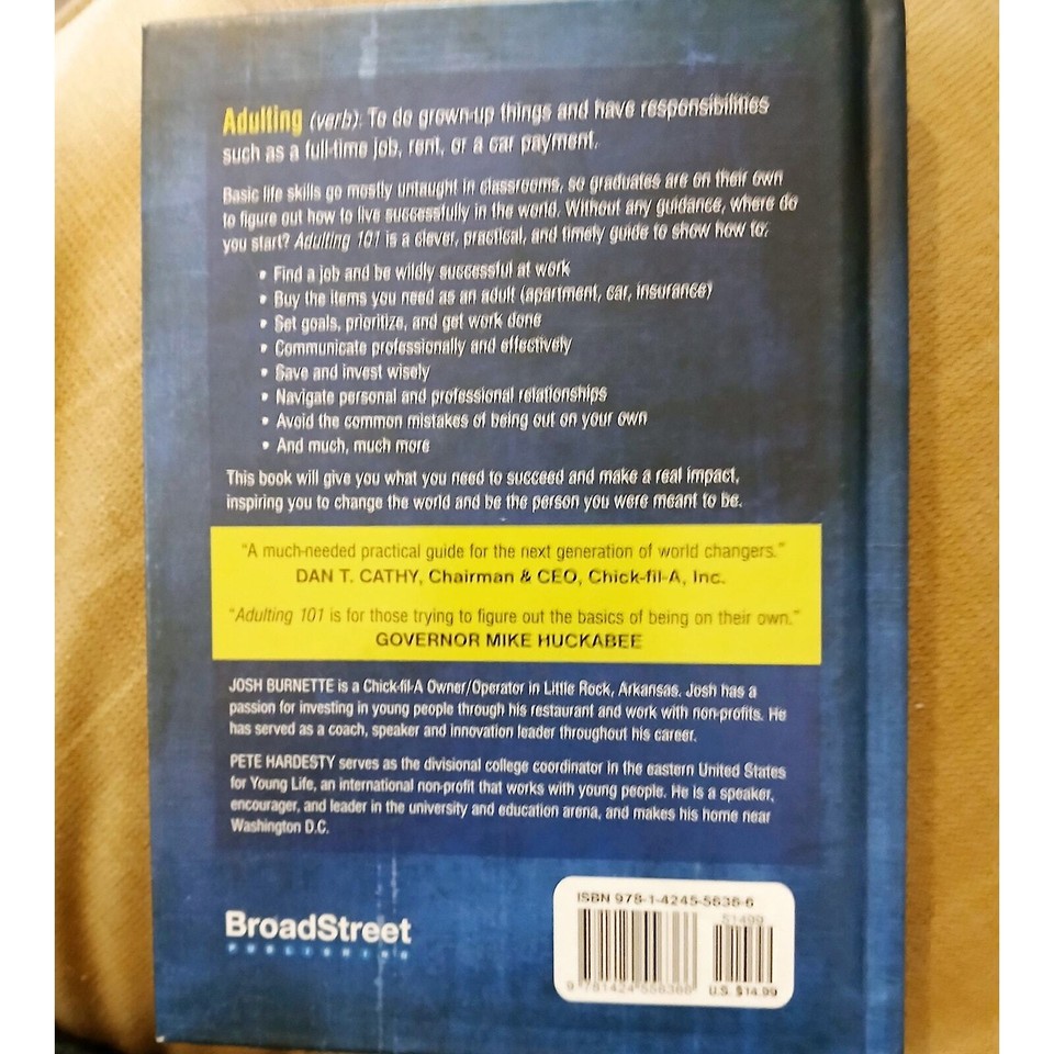 Adulting 101 Wisdom 4 Life Josh Burnette Pete Hardesty Life Skills Budget Save 9781424556366 | eBay