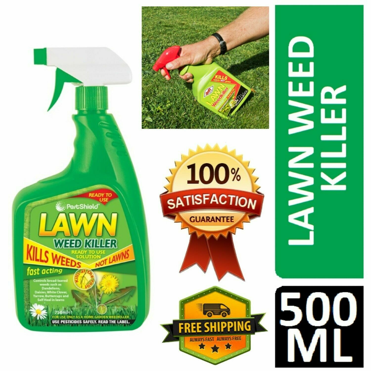 Lawn Weed Killer, Lawn, Root Killer, Glyphosate Ultra Tough Weedkiller ...