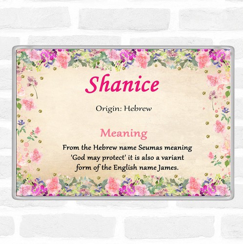 Shanice Name Meaning Jumbo Fridge Magnet Floral | eBay