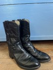 Justin Black Roper Boots 3133 Western Leather Ranch Wear USA Made Men's ...