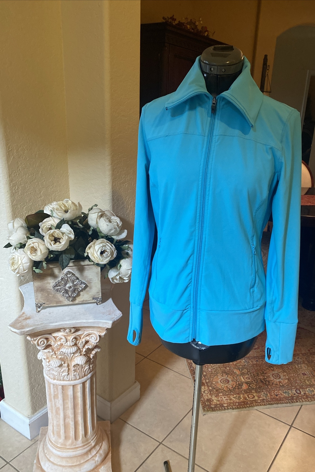 Xersion Turquoise Performance Activewear Jacket Zip Stretch Pocket ...