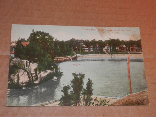 BRANFORD CT - 1907-1915 ERA UNPOSTED POSTCARD - GRANITE BAY SHORT BEACH ...