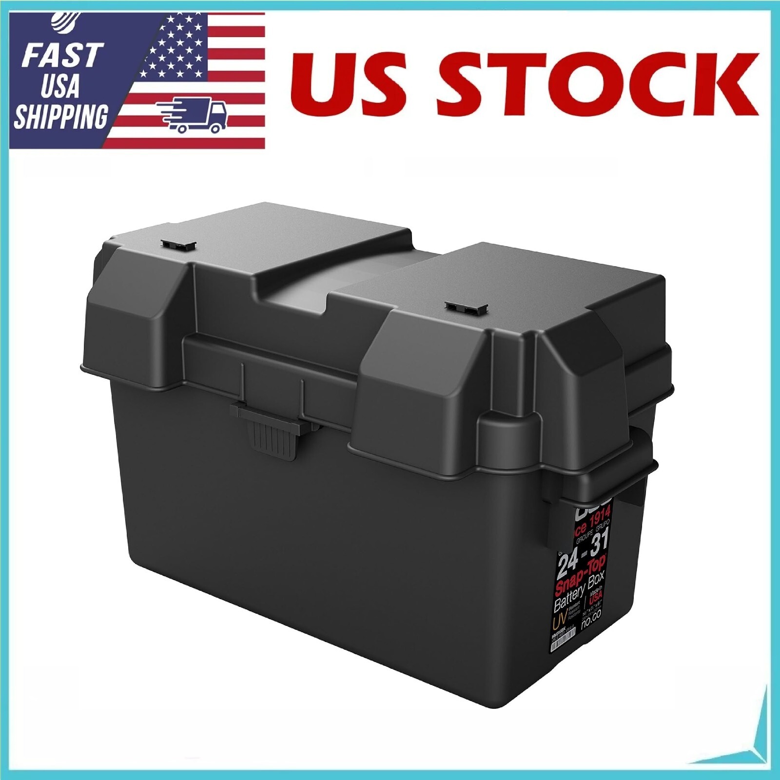Heavy Duty Battery Box Group 24-31 Car Automotive Marine RV Boat Camper ...