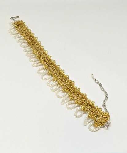Vintage Karu-Arke Choker RARE Simulated Pearl & Gold Elegant Lovely RBG ...