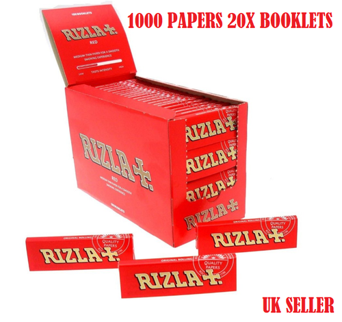 Rizla Red Rolling 1000 Papers Regular 20 Booklets x 50 Papers Each ...