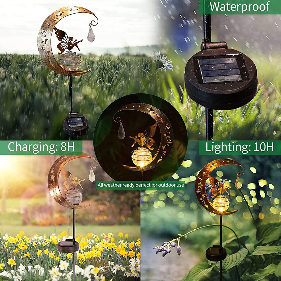 Moon Elves Lawn Decorative Lights Cartoon Solar Path Yard Lights for ...
