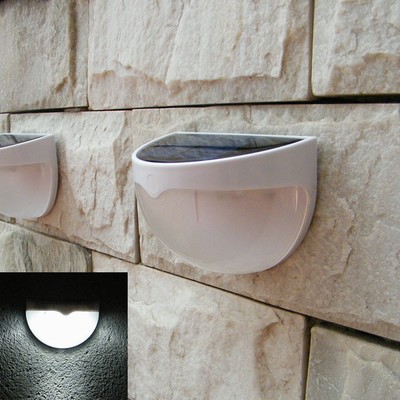 Solar Power Light Sensor Panel Lamp White Outdoor Wall Garden ...