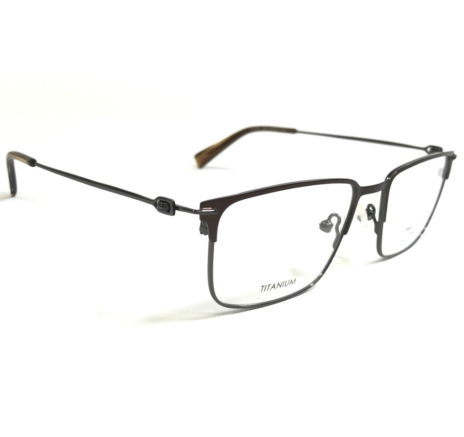 TLG Eyeglasses Frames NU062 C01 Brown Gray Square Full Rim 54-17-135 | eBay