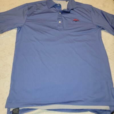 Turtleson Polo Shirt Blue White Mens Medium Paddleboat Cool Logo M Golf ...
