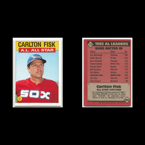 Carlton Fisk Lot 8 Baseball Cards 1986 Topps Chicago White Sox Set ...