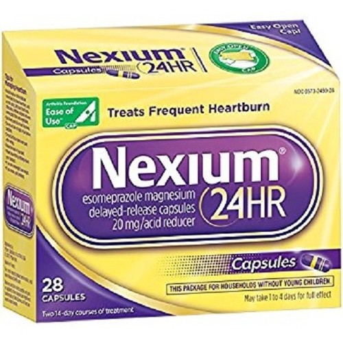 Nexium Capsules, 24 Hour Heartburn Relief. 28 Caps, Exp 4/2028 box cut ...