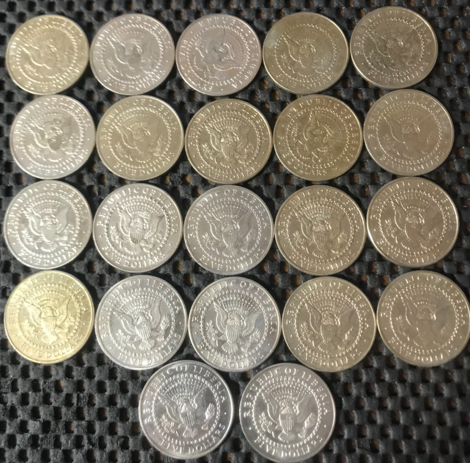 Lot of 22-2000 Liberia Presidential Five Dollar coins | eBay