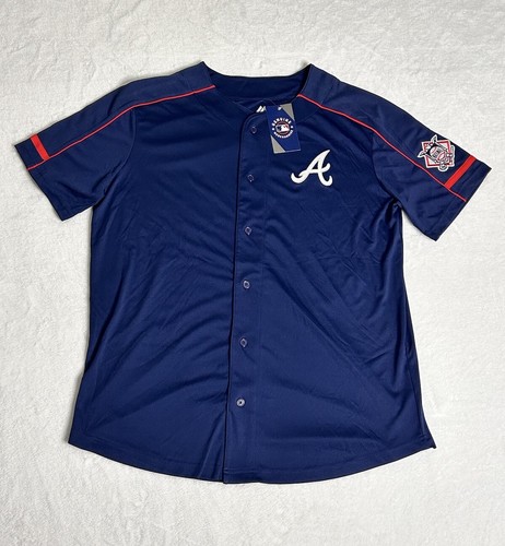 Atlanta Braves Majestic Authentic Navy Blue Jersey Men’s Size XL | eBay