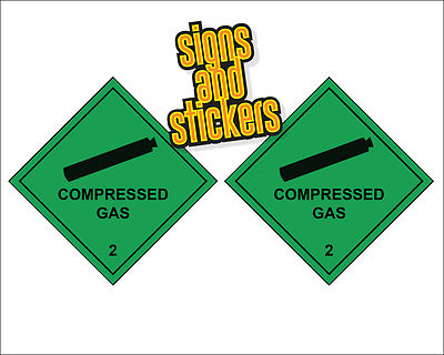 Compressed Gas 2 - Double Pack Hazard Warning Diamonds | eBay UK