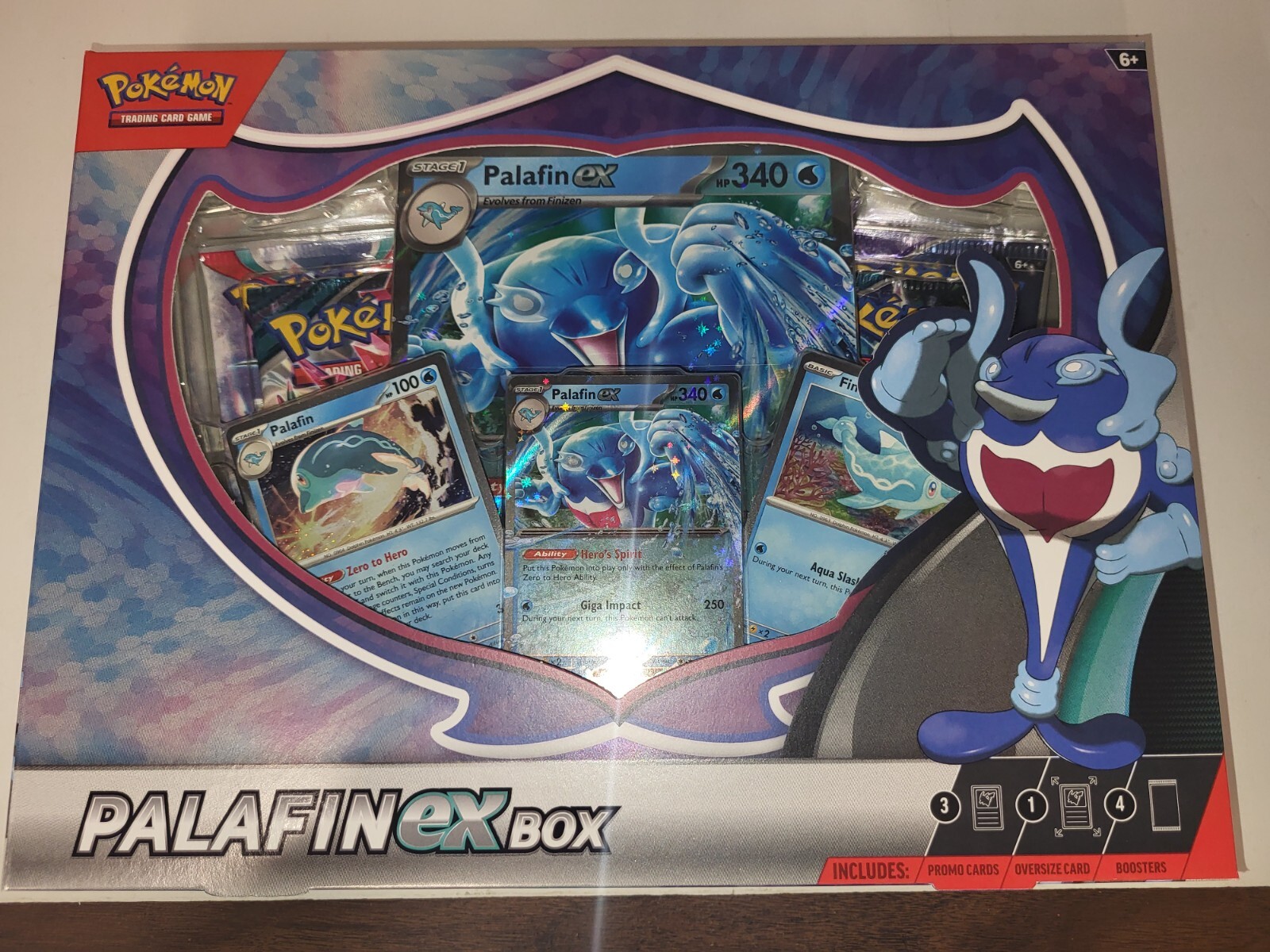 Pokemon TCG PALAFIN EX Box Factory Sealed Display with 4 Booster Packs ...