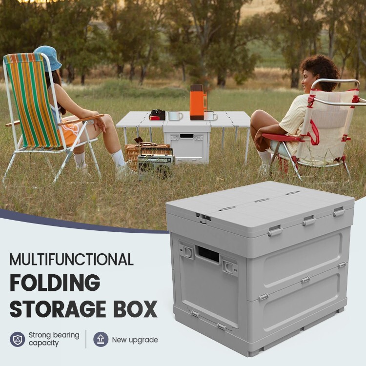Folding Storage Camping Box with Table, 3 in 1 Lightweight Camp Storage ...