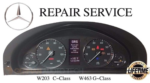 MERCEDES BENZ W203 C230 C280 C320 C32 INSTRUMENT CLUSTER LCD - REPAIR ...