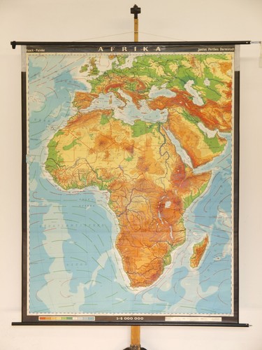 Mapa Escolar De África Egipto Kenia Nigeria Ghana Gran Mapa 1965 ...
