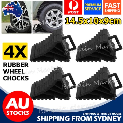 4PCS Heavy Duty Wheel Chock Tough Chocks Stops Car Trailer Boat Caravan ...