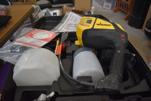 "Wagner" power paint sprayer in lidded black plastic box with ...