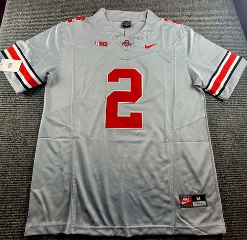 ohio state buckeyes Caleb Downs Mens Medium Large Gray Stitched Jersey ...