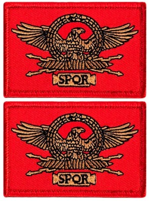 SPQR Roman Empire Legion Flag Morale Patch | 2PC HOOK BACKING 3"x2" | eBay