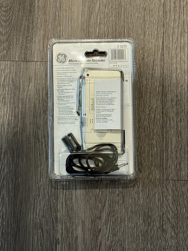 GE Micro Cassette Handheld Voice Activated Recorder 3-5375 NEW OPEN BOX ...