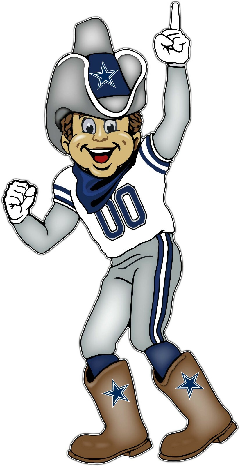 Dallas Cowboys Rowdy Mascot Football Vinyl Decal Sticker Truck Bumper ...