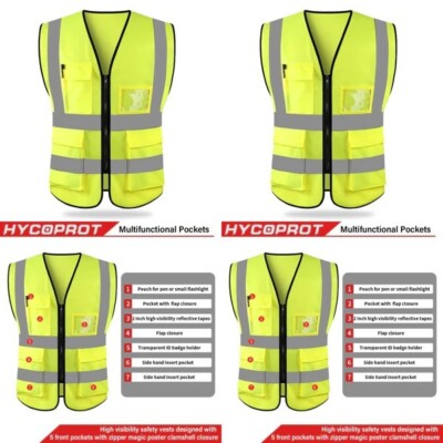Hi Viz High Visibility Reflective Safety Vest Keep Safe At Work ...