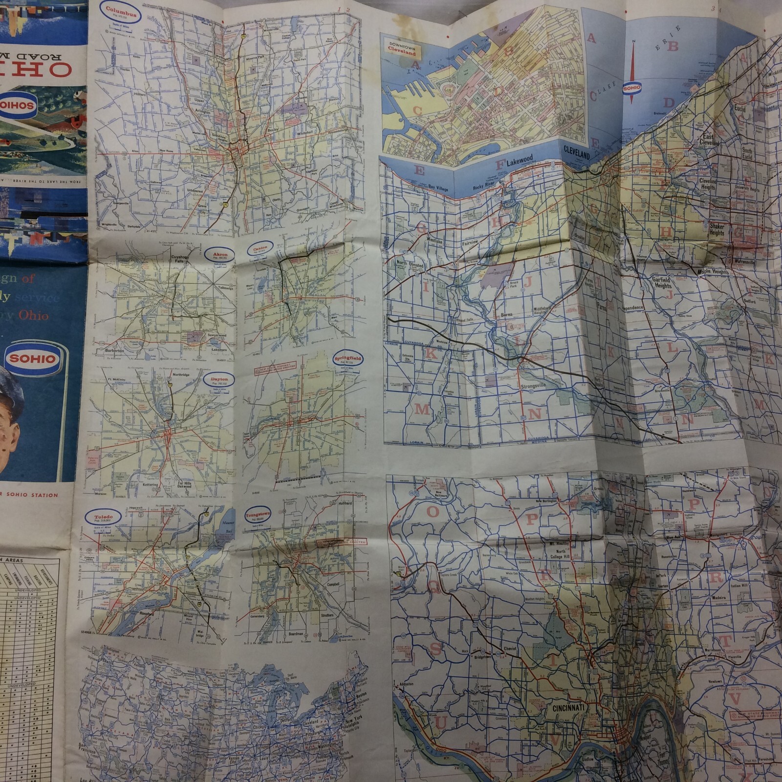 Vintage Ohio Road Map Sohio 1960's | eBay