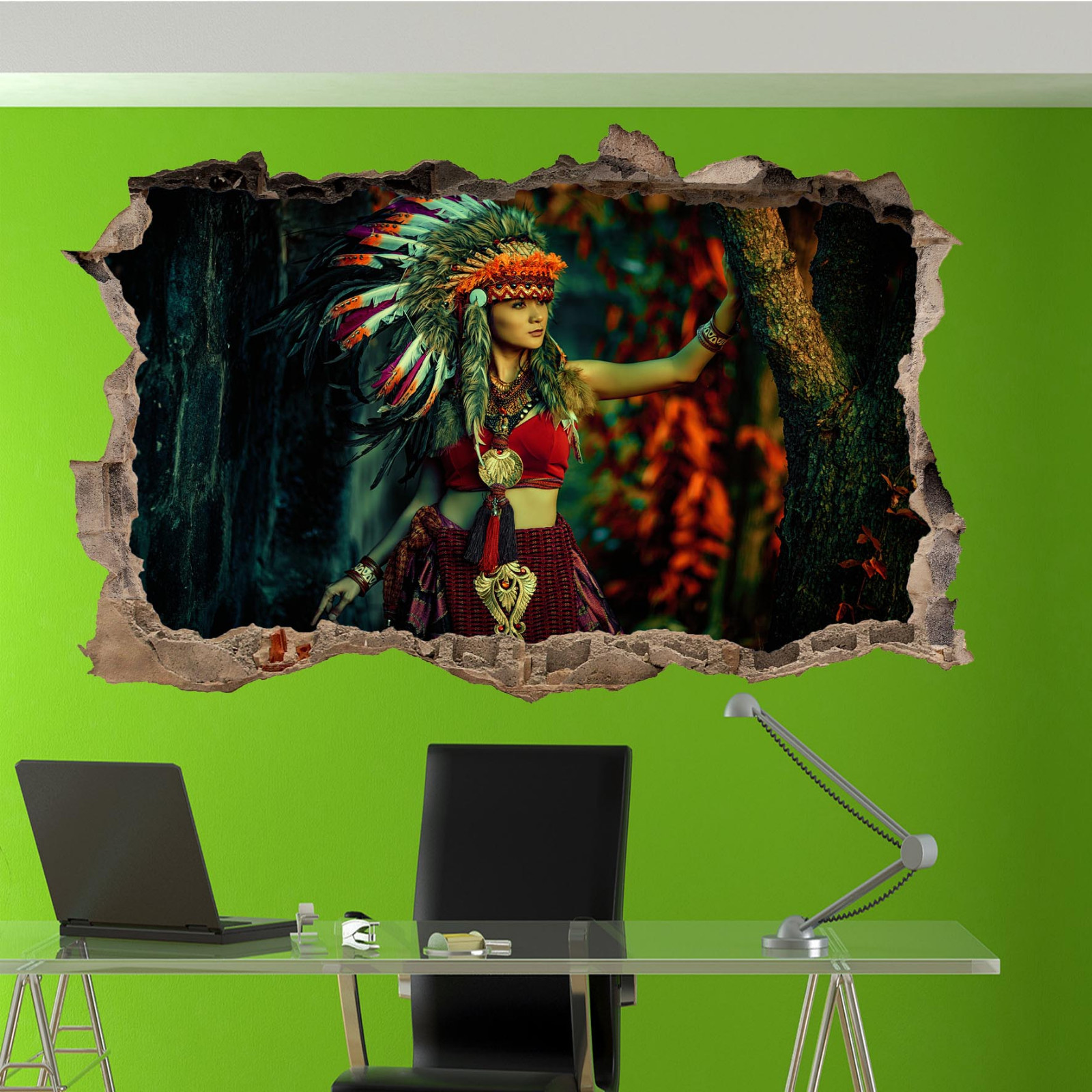 Native American Traditional Indians Wall Stickers 3d Art Poster Mural ...