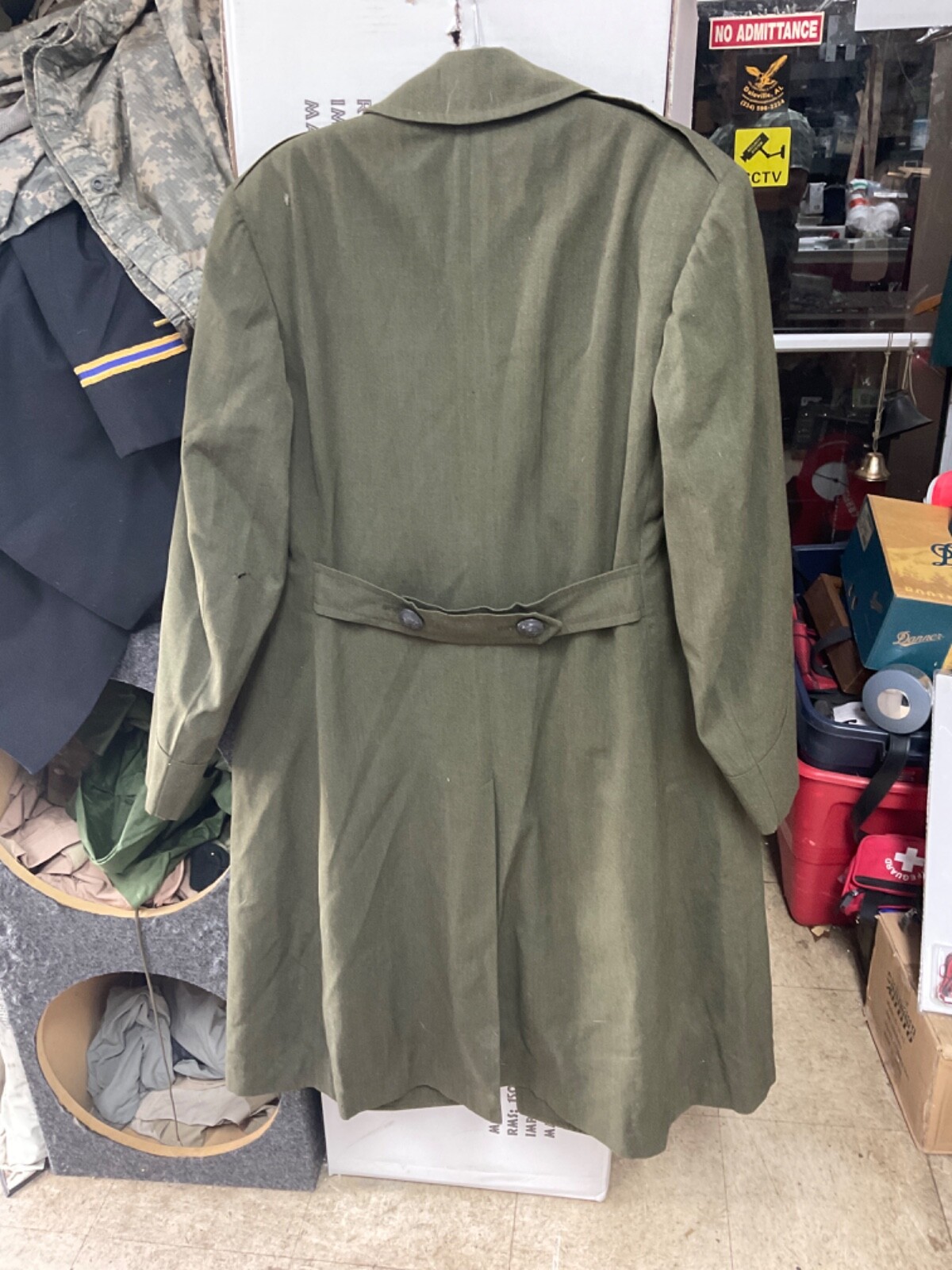 Vtg Mens USMC Vietnam War Wool Overcoat Green - Gem