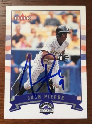 JUAN PIERRE 2002 FLEER AUTOGRAPHED SIGNED AUTO BASEBALL CARD 294 ...