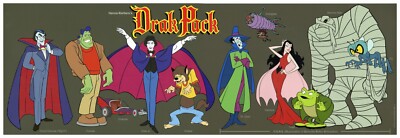 DRAK PACK Print Hanna Barbera Vampira Dracula Frankie Howler Mummy Man ...
