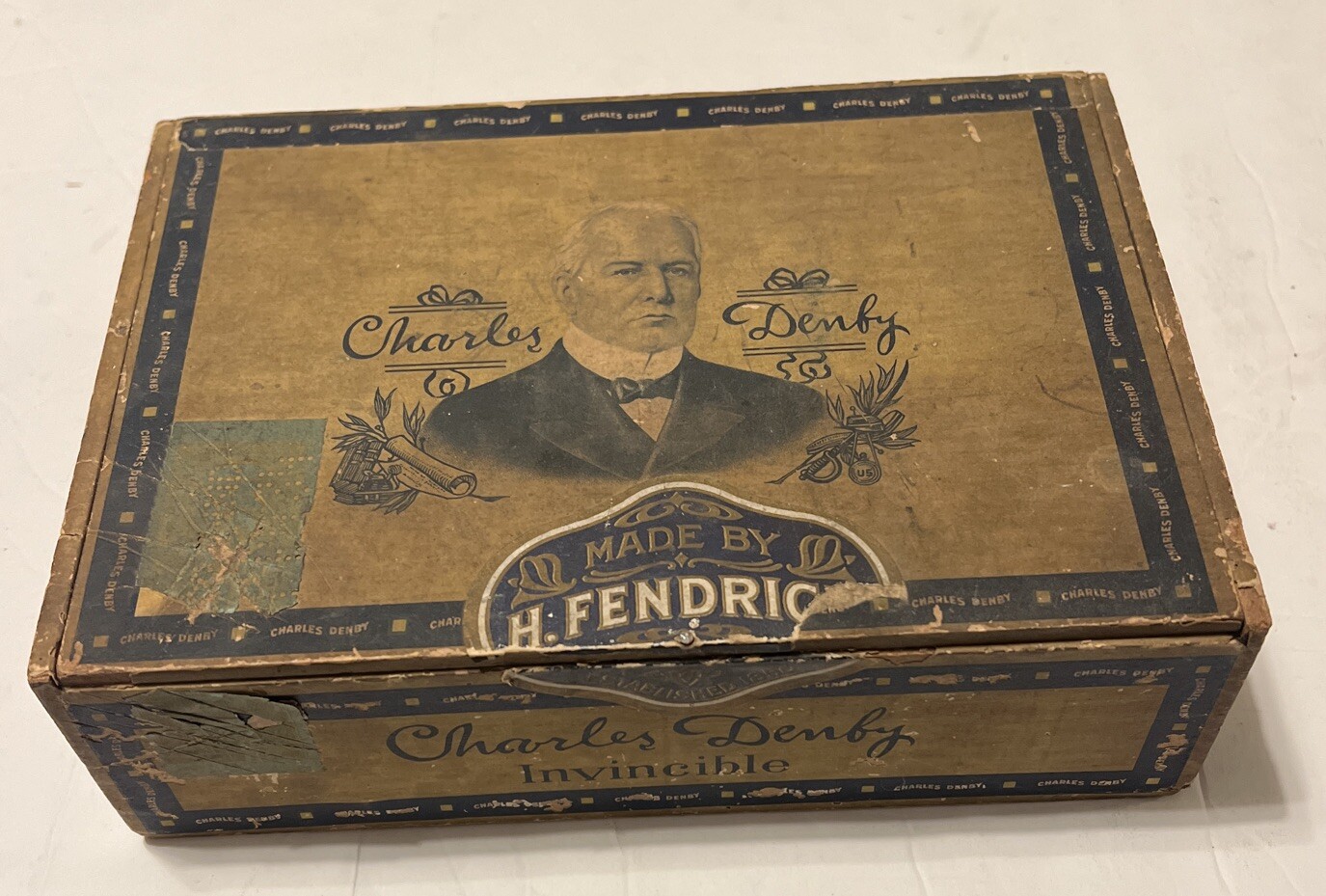 Charles Denby Invincible Cigar Box 1926 Stamp Vintage H. Fendrich | eBay