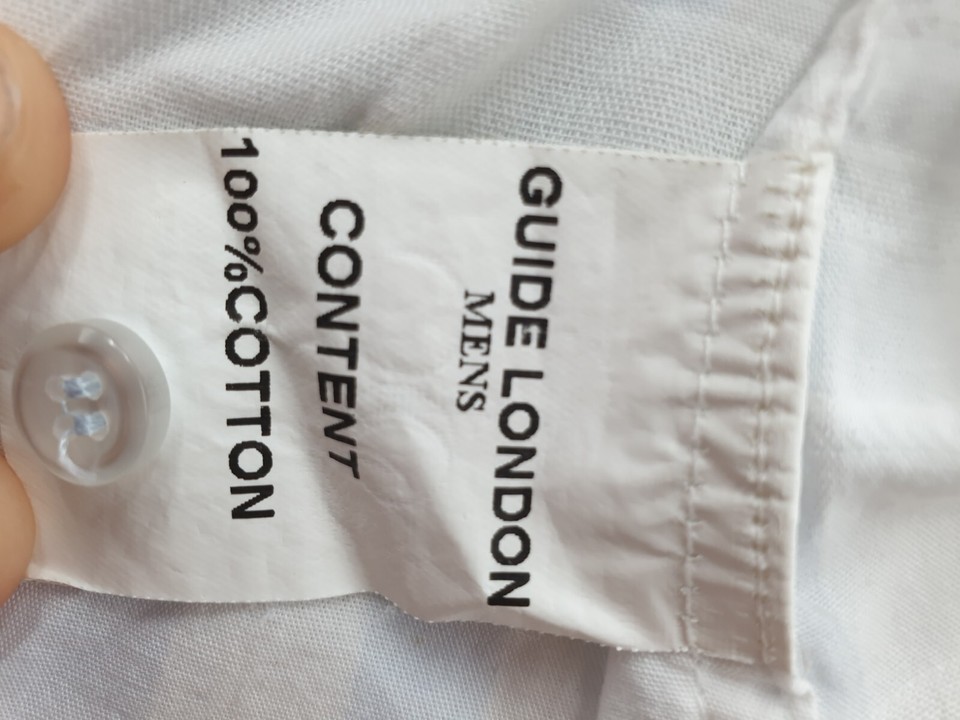 Guide London Mens XL Shirt Short Sleeve White / Light Blue | eBay UK