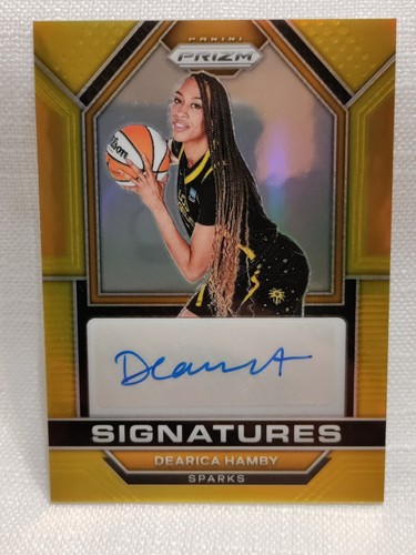 2023 Panini Prizm WNBA Dearica Hamby Gold Prizm Auto /10 Signatures #SG ...